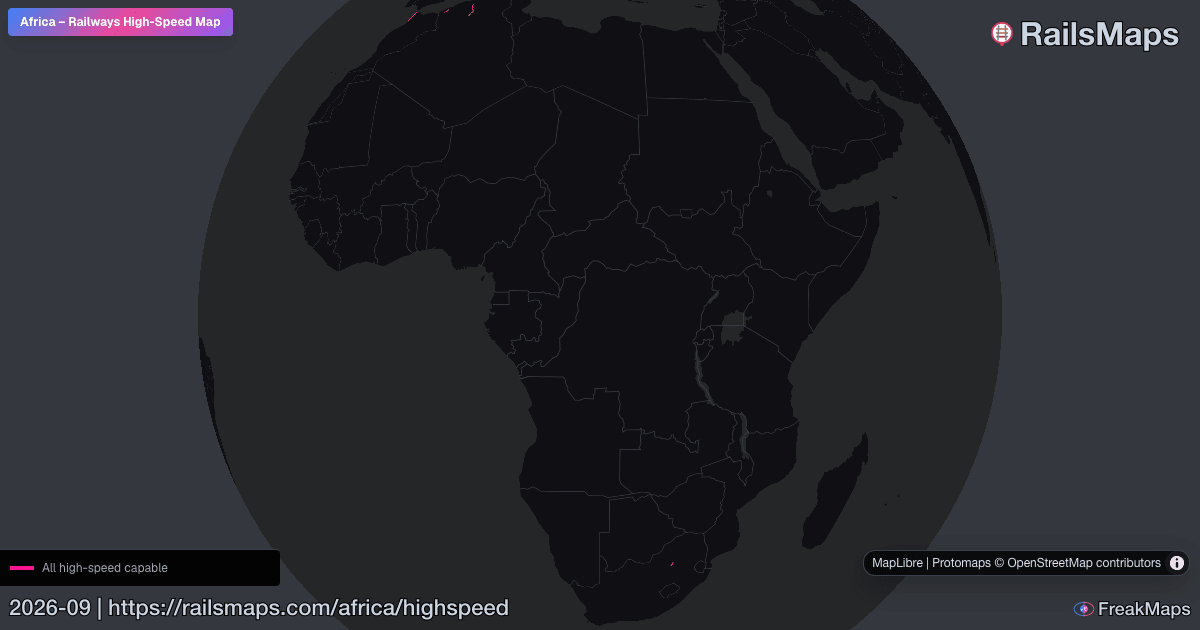 Africa High-Speed Rail Map — HSR Lines & Fast Train Corridors | RailsMaps