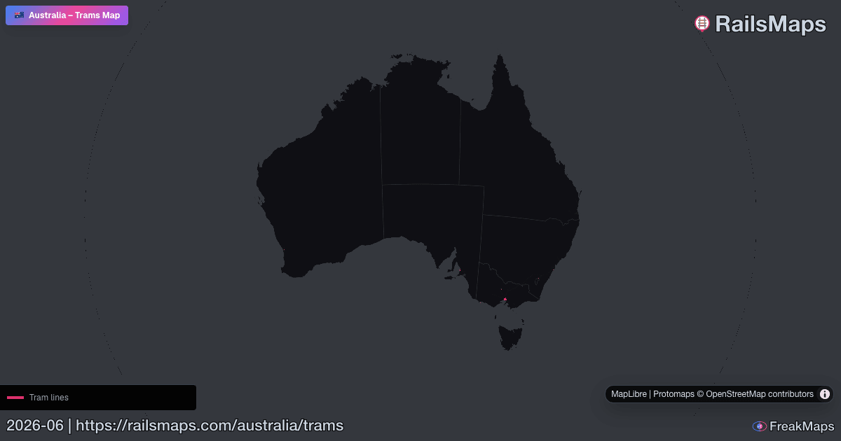 Australia Tram Map — Tram Routes & Streetcar Network | RailsMaps