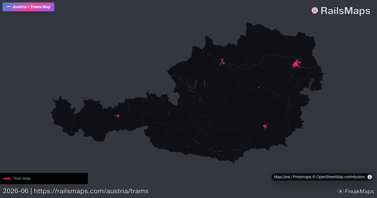 Austria Tram Map — Tram Routes & Streetcar Network | RailsMaps