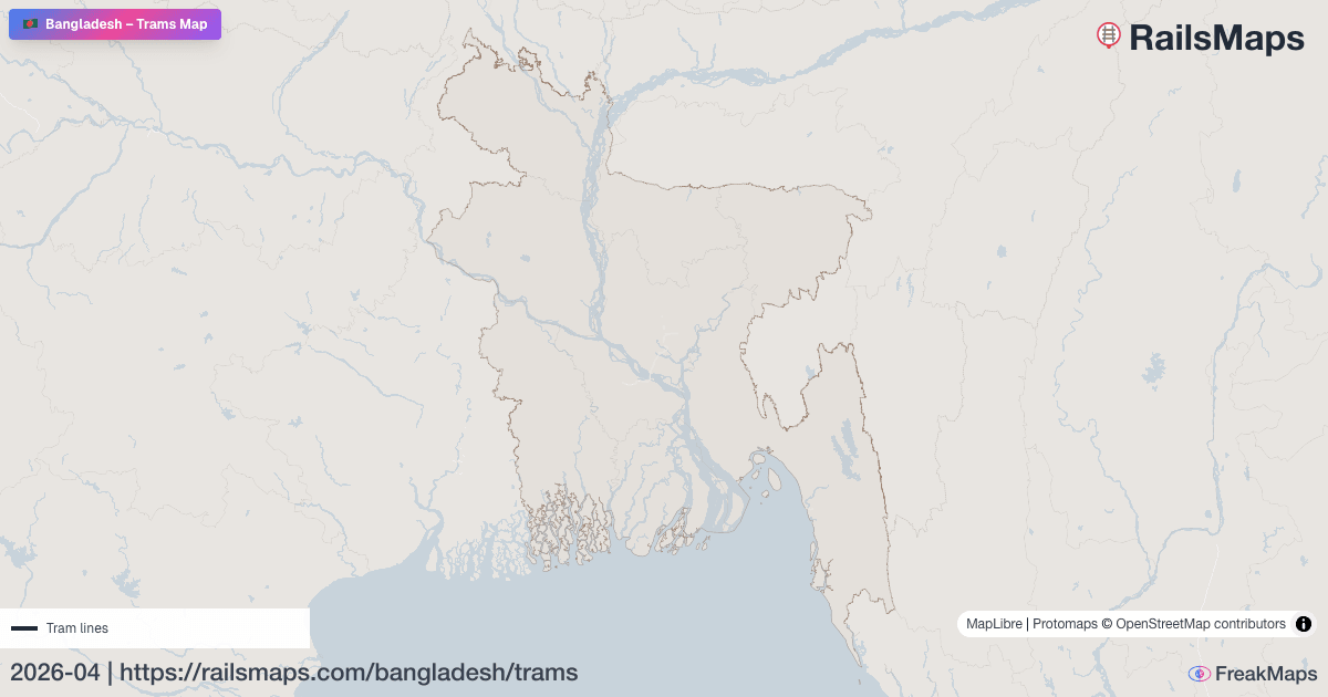Bangladesh Tram Map — Tram Routes & Streetcar Network | RailsMaps