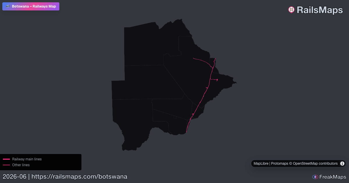 Botswana Railway Map — Train & Rail Network | RailsMaps