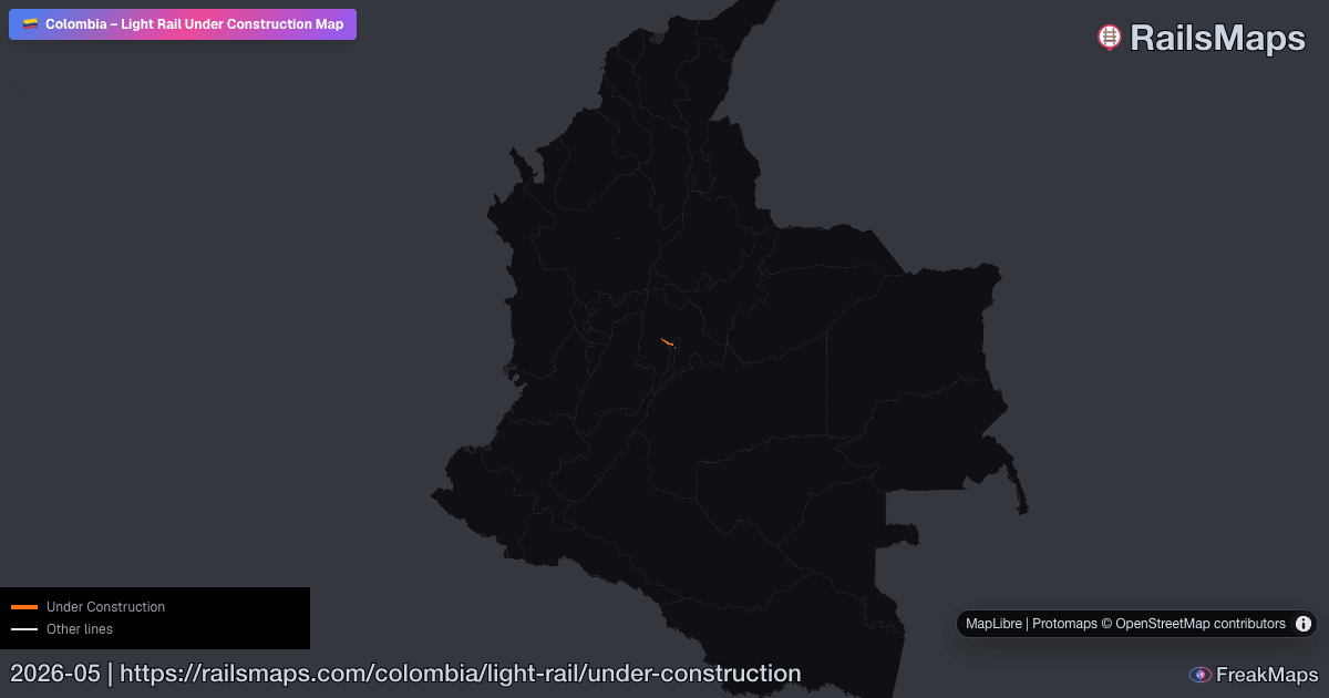 Colombia - Tren Ligero en Construcción | RailsMaps