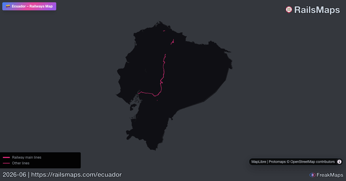 Ecuador - Mapa de Trenes y Ferrocarriles | RailsMaps