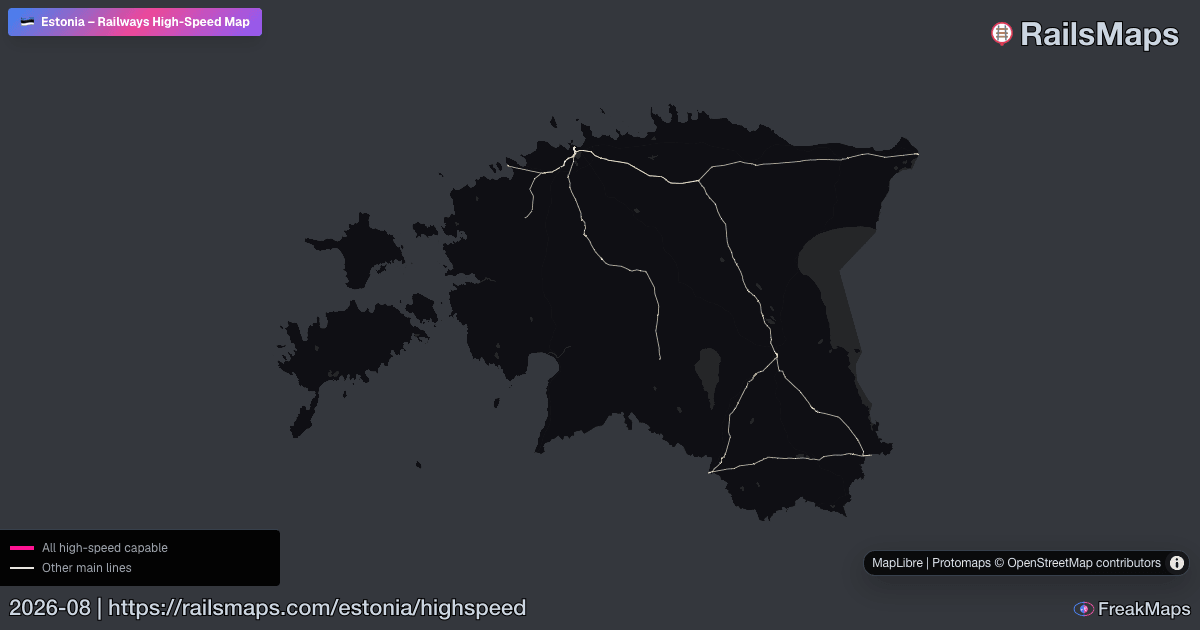 Estonia High-Speed Rail Map — HSR Lines & Fast Train Corridors | RailsMaps