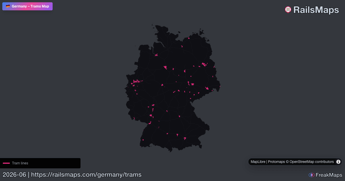 Germany Tram Map — Tram Routes & Streetcar Network | RailsMaps