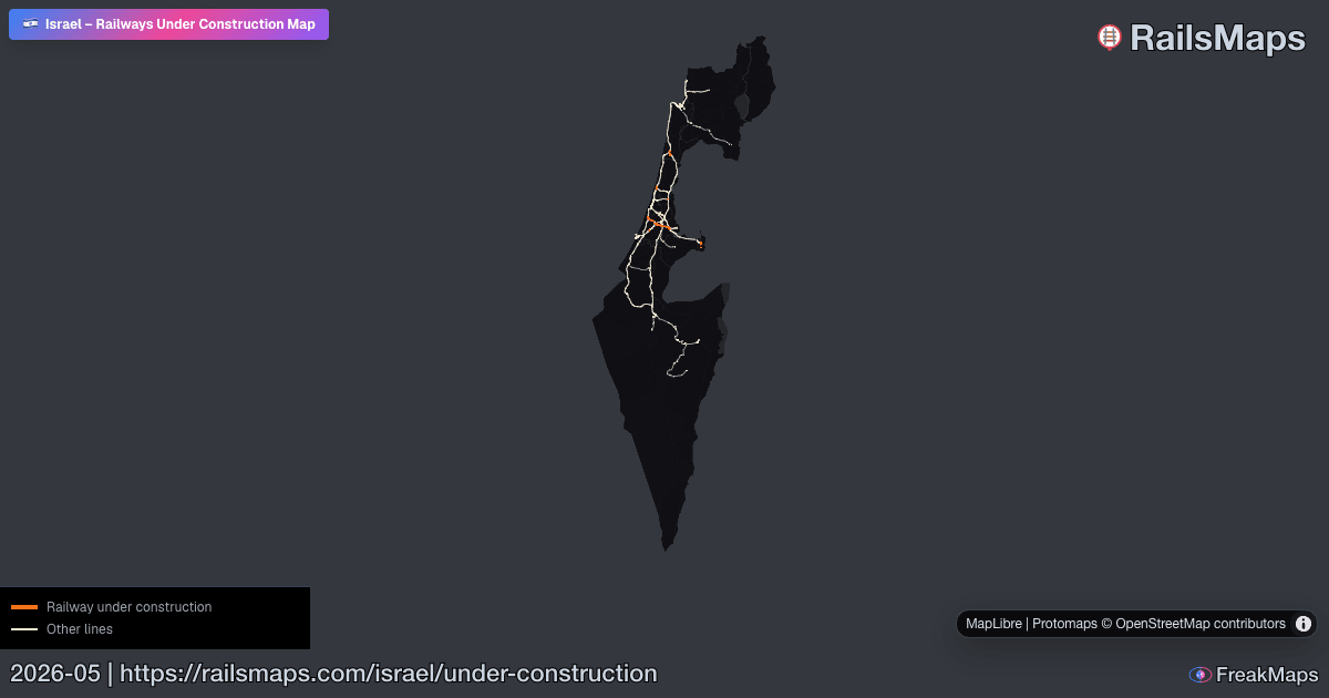 Israel Railways Under Construction — Active Rail Projects | RailsMaps