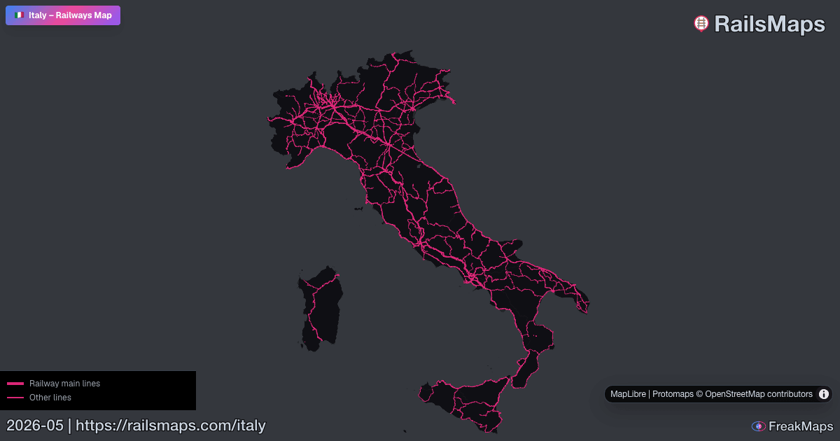 Italy Railway Map — Train & Rail Network | RailsMaps