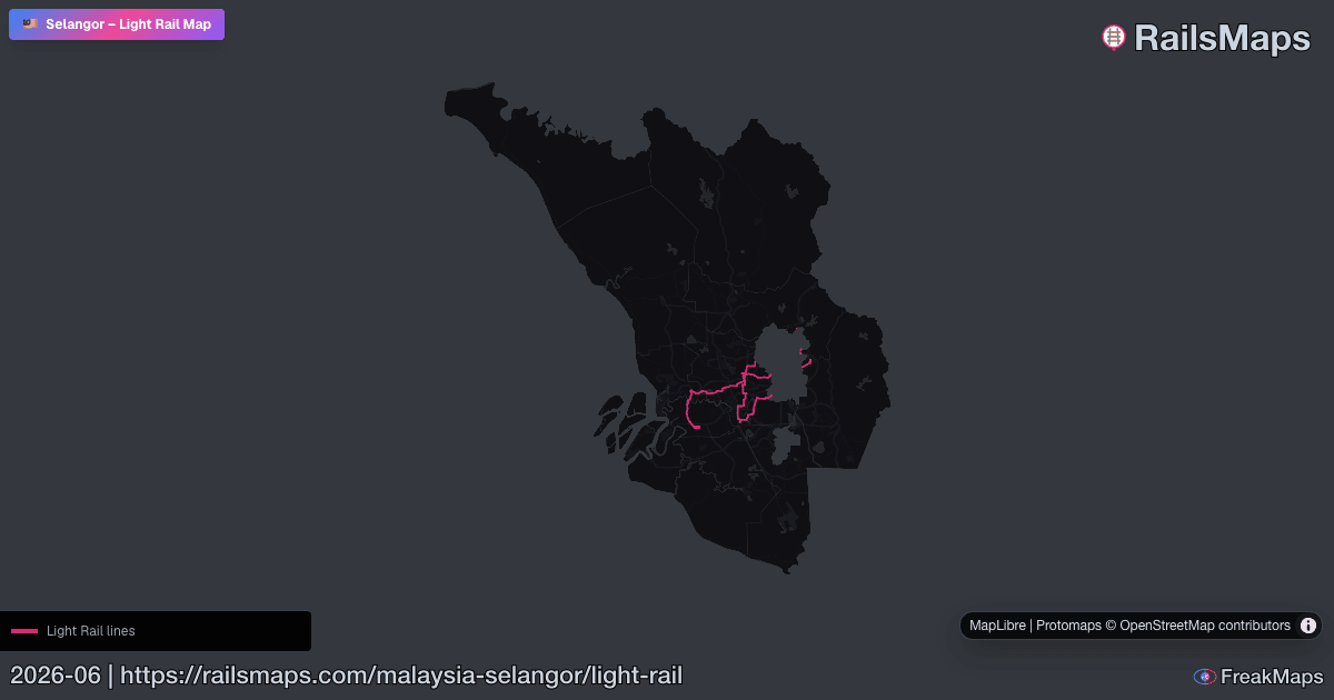 Selangor Light Rail Map — LRT Lines & Routes | RailsMaps
