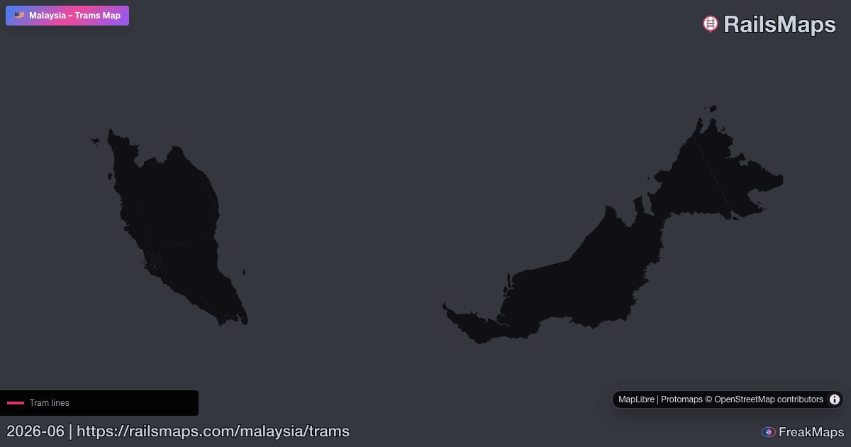 Malaysia Tram Map — Tram Routes & Streetcar Network | RailsMaps