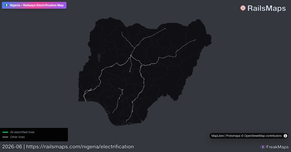 Nigeria Railway Electrification Map — AC & DC Systems | RailsMaps
