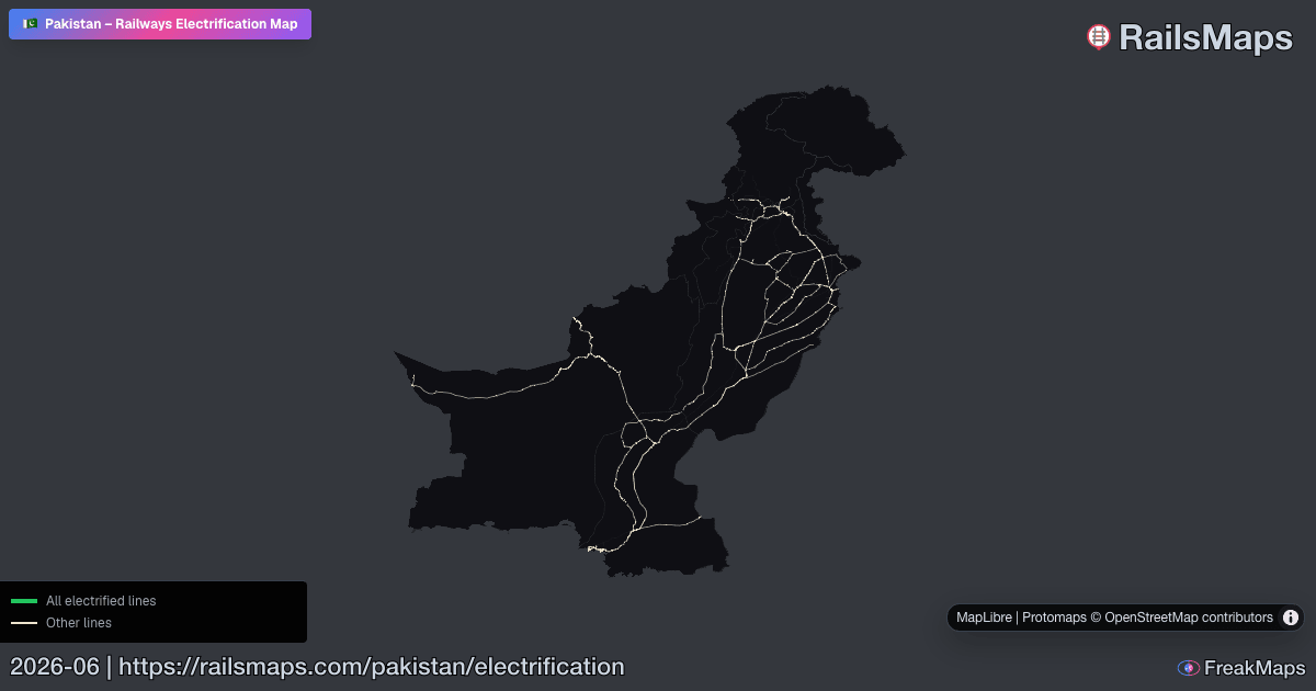 Pakistan Railway Electrification Map — AC & DC Systems | RailsMaps