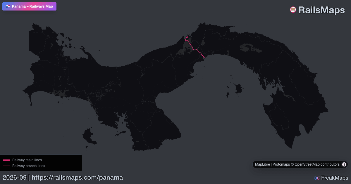 Panama Railway Map — Train & Rail Network | RailsMaps