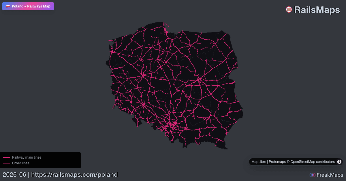 Poland Railway Map — Train & Rail Network | RailsMaps