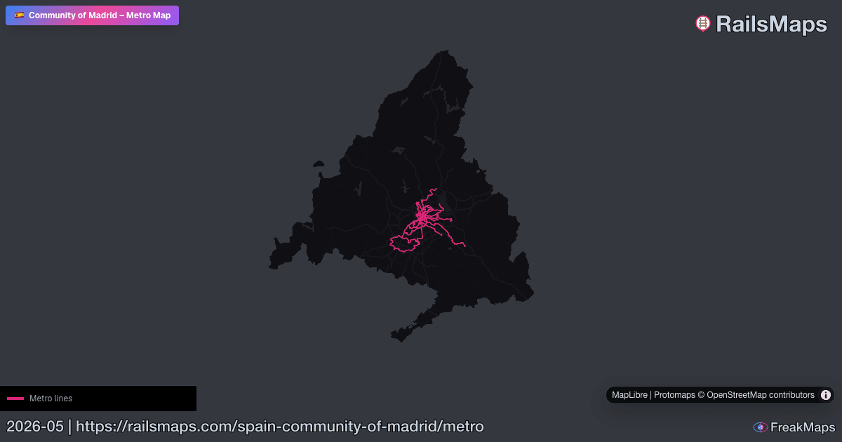 Comunidad de Madrid - Mapa de Metro | RailsMaps