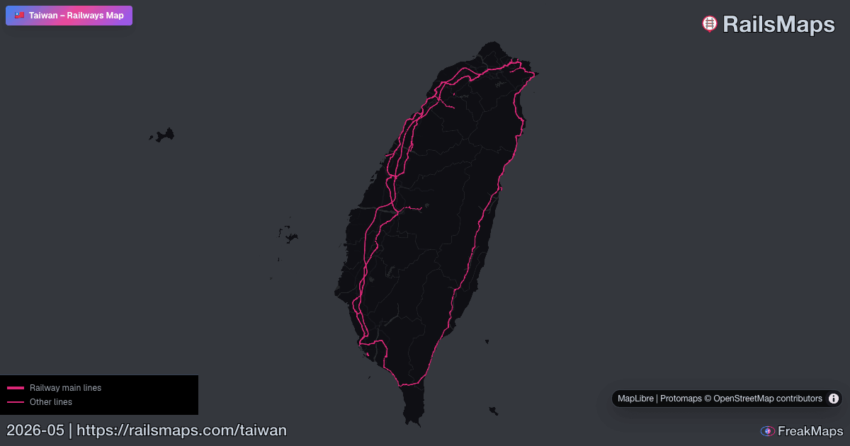 Taiwan Railway Map — Train & Rail Network | RailsMaps