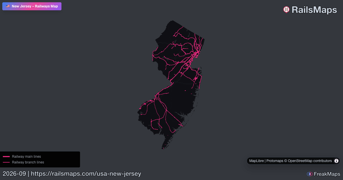 New Jersey Railway Map — Train & Rail Network | RailsMaps
