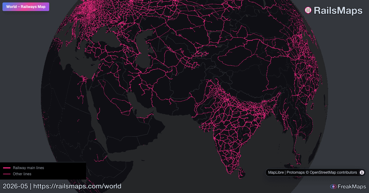World Railway Map — Interactive Train & Rail Network | RailsMaps